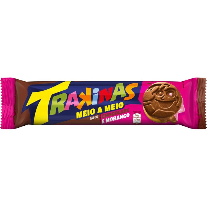 Trakinas Biscoito Recheado Morango e Chocolate 126g — Hi Brazil Market