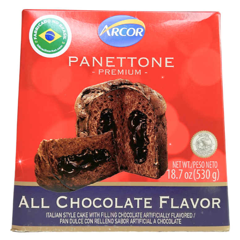 Arcor Panetone Premium de Chocolate e Recheio de Chocolate 530g — Hi ...
