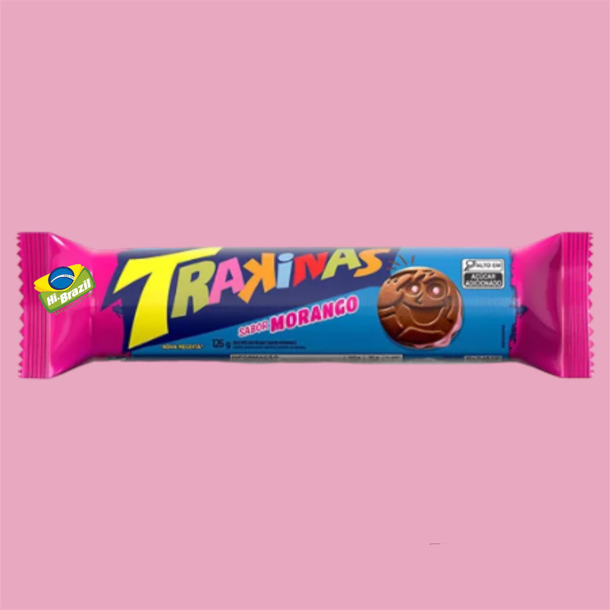 Trakinas Strawberry Flavored Stuffed Biscuit 126g — Hi Brazil Market