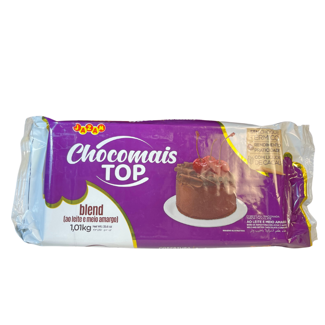 Jazam Cobertura TOP Fracionada Sabor Chocolate ao Leite e Meio Amargo ...