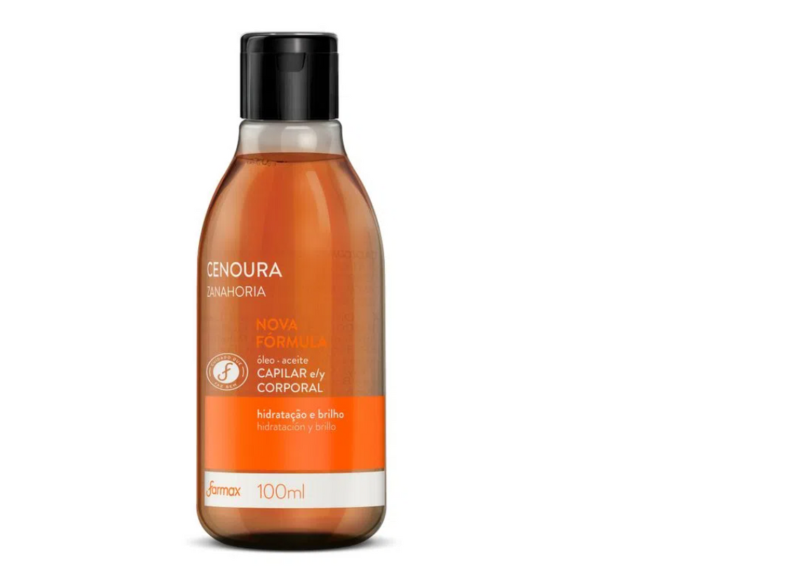 Farmax Oleo capilar e corporal Cenoura 100ml- Carrot Hair and Body Oil ...