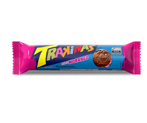 Trakinas Strawberry Flavored Stuffed Biscuit 126g — Hi Brazil Market